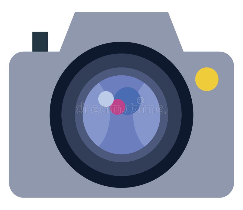 Digital Camera with Focus Lens Vector or Color Illustration Stock ...
