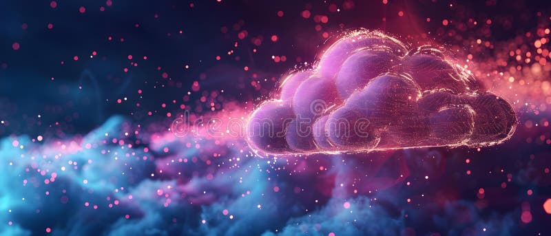 Illustration of Digital Cloud Network Concept for Digitalization and ...