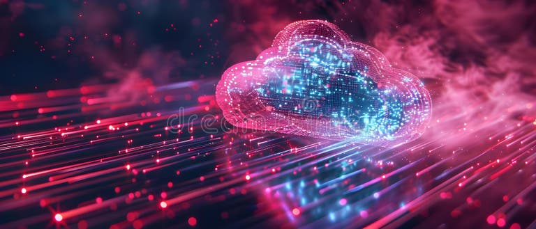 Illustration of Digital Cloud Network Concept Emphasizing ...