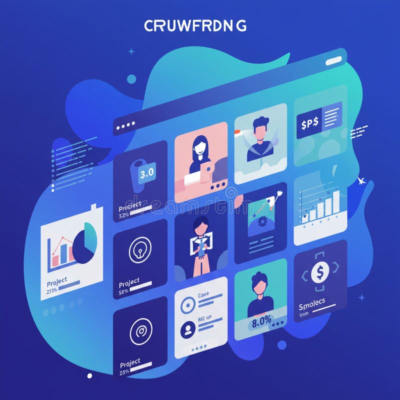 Illustration of a Digital Dashboard Interface with Various Rectangular ...