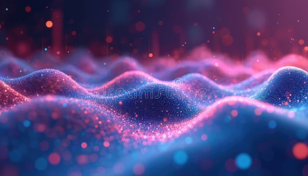 Illustration of Digital Data Stream with Network Connection. Big Data ...