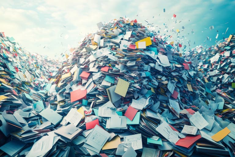 Illustration of Digital Data Waste Oversized Useless Files Representing ...