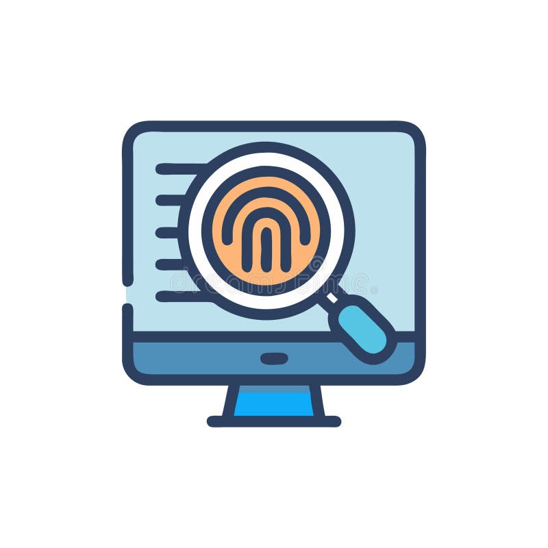 Digital Forensics Investigation Icon Stock Illustration - Illustration ...