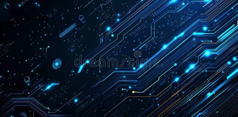 Illustration of Digital Futuristic Space with Hi-tech Element Grid Line ...