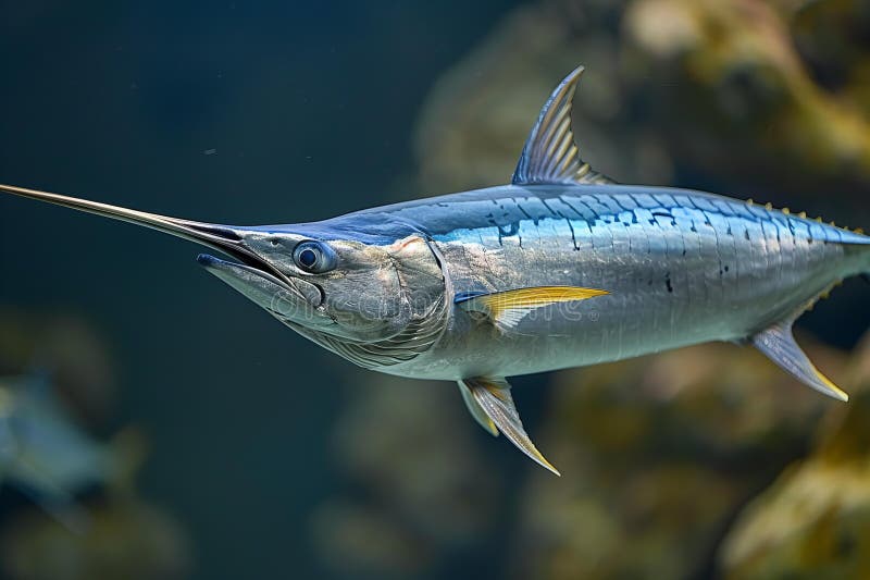 Digital Image of Blue Marlin, Full Body Side View, White Background ...