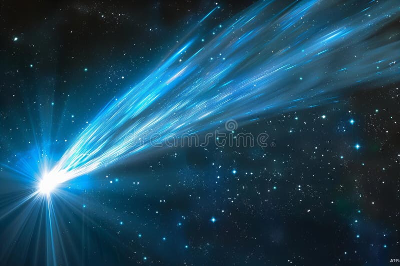 Digital Image of Bright Blue Beam of Light, Shining from the Left Side ...