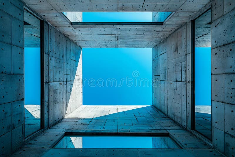 Digital Image of Concrete Building Blocks with Blue Sky, High Quality ...