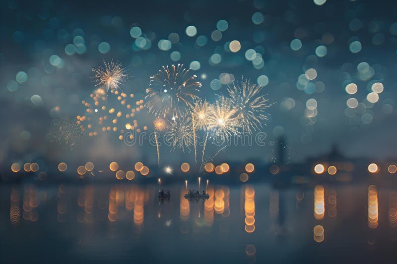 Digital Image of Fireworks Lit Up in the Night Sky, High Quality, High ...