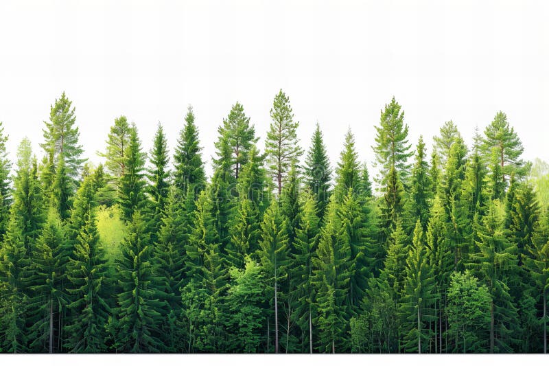 Digital Image of Forest of Green Trees on the Horizon, Isolated Against ...