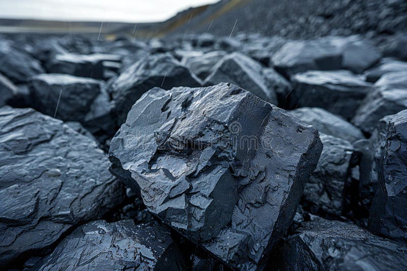 Digital Image of Large Area Covered in Rocks with Black Colored Stones ...