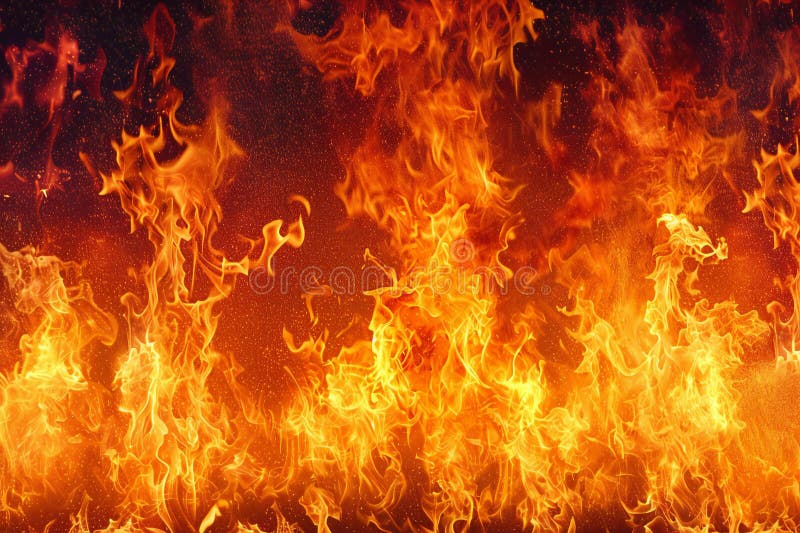 Digital Image of Large Fire Flame Texture Background with Lots of ...