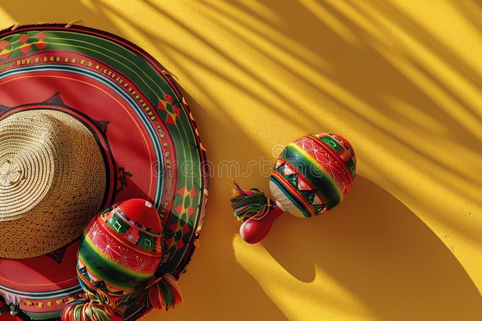 Digital Image of Maracas and a Hat on a Table, High Quality, High ...