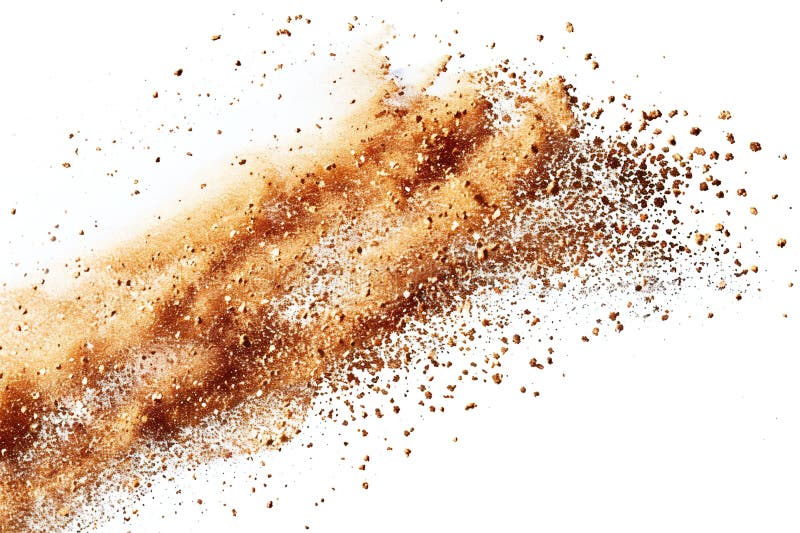 Digital Image of Small Amount of Sand Particles in the Air on a White ...