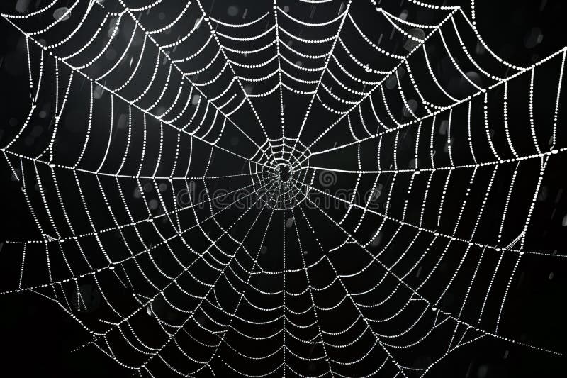 Digital Image of Spider Web in Graphics on a Black Background with ...