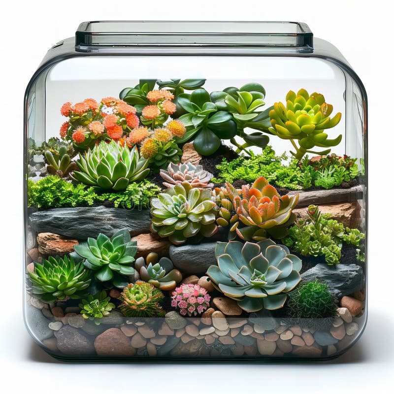 Digital Image of Terrarium , Isolated on White Background , High ...