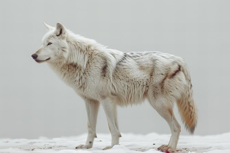 Digital Image of White and Grey Wolf Isolated on a White Background ...