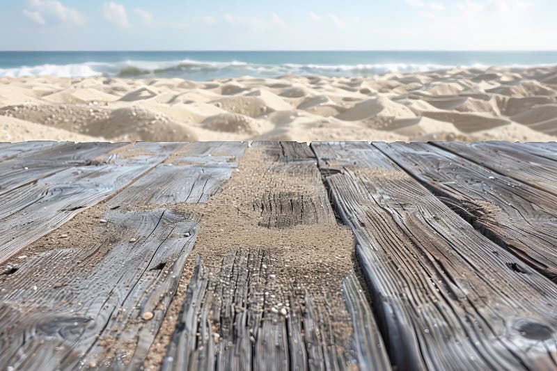 Digital Image of Wooden Plank Background with Sand and Beach Texture ...