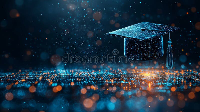 An Illustration of Digital Learning with Symbols Like a Computer ...