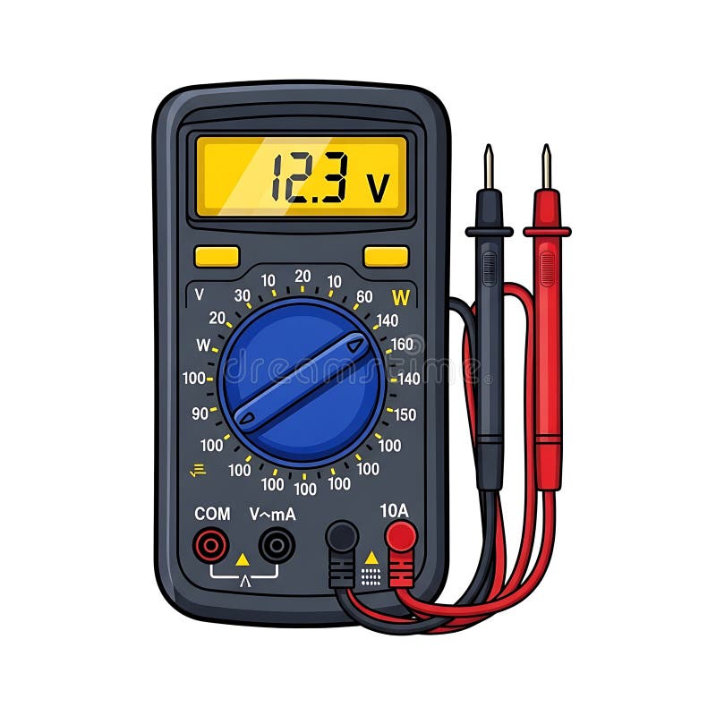 Digital Multimeter Illustration Stock Illustration - Illustration of ...