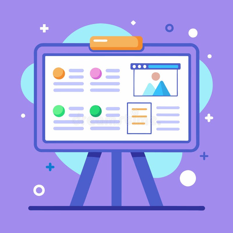 Visual Presentation with Digital Content, Infographics, Media Board ...