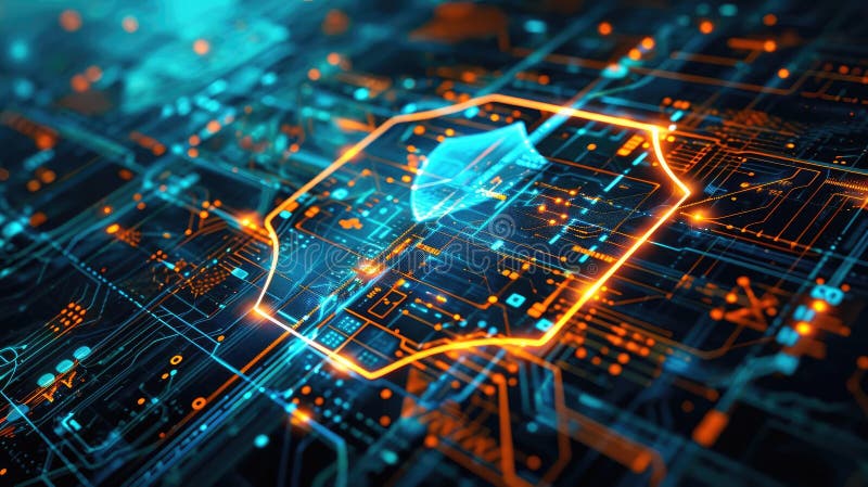 Illustration of Digital Protection Stock Photo - Image of protection ...