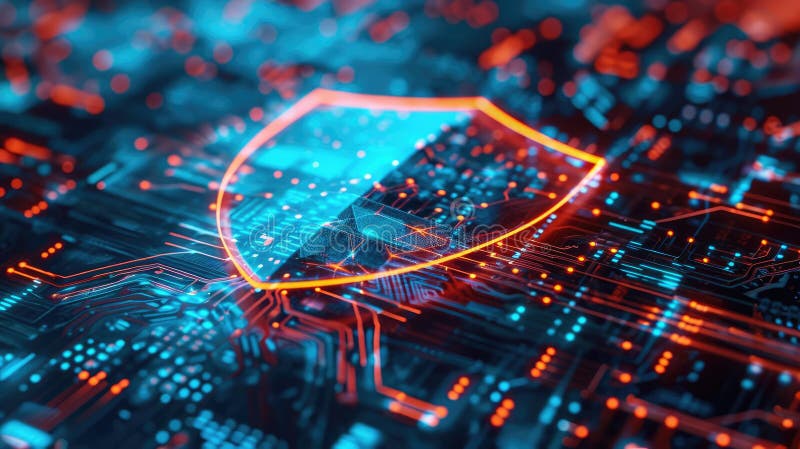 Illustration of Digital Protection Stock Illustration - Illustration of ...