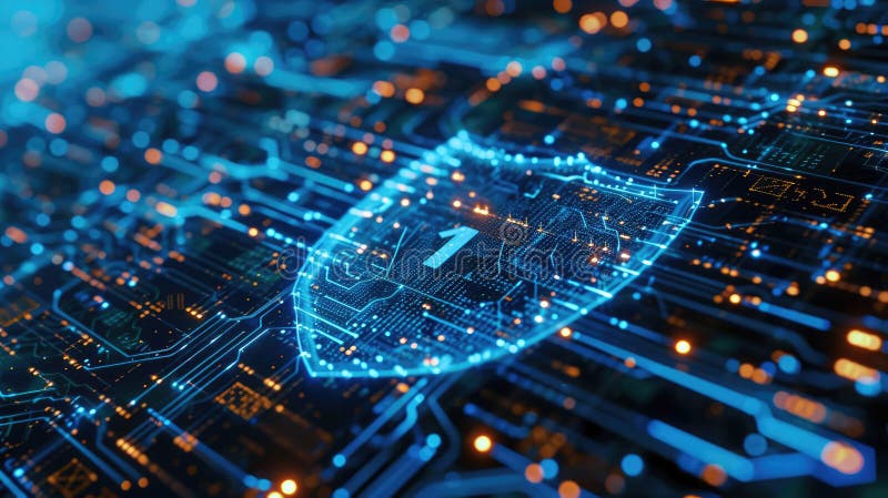 Illustration of Digital Protection Stock Illustration - Illustration of ...