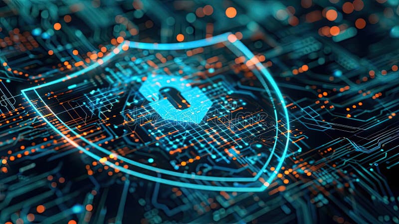 Illustration of Digital Protection Stock Illustration - Illustration of ...
