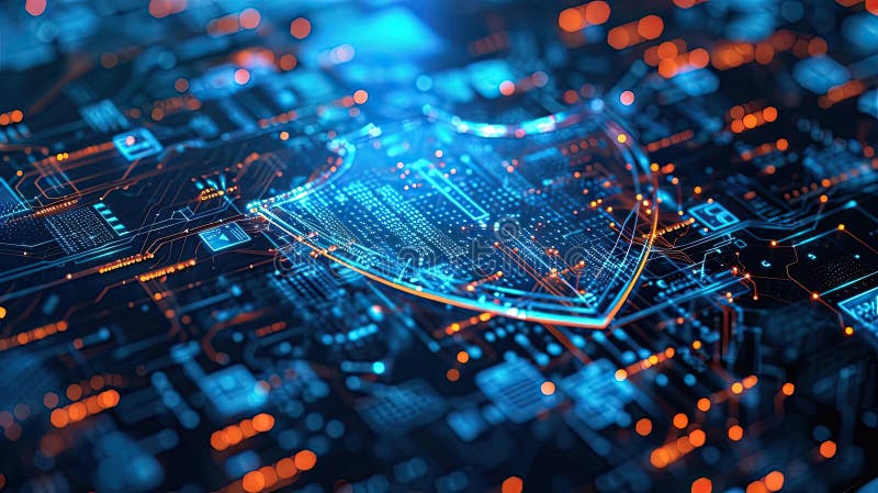 Illustration of Digital Protection Stock Photo - Image of defense ...