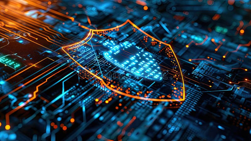 Illustration of Digital Protection Stock Photo - Image of data ...