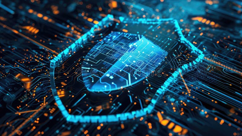 Illustration of Digital Protection Stock Photo - Image of lock, guard ...