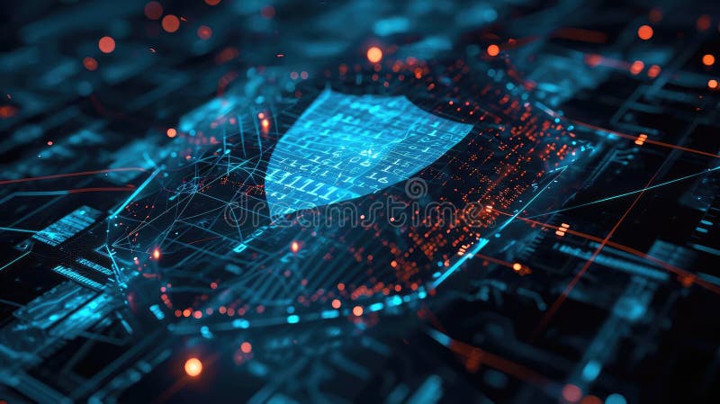 Illustration of Digital Protection Stock Illustration - Illustration of ...
