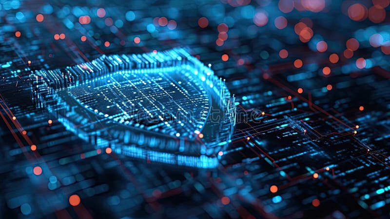 Illustration of Digital Protection Stock Illustration - Illustration of ...