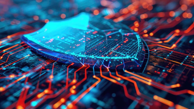 Illustration of Digital Protection Stock Illustration - Illustration of ...