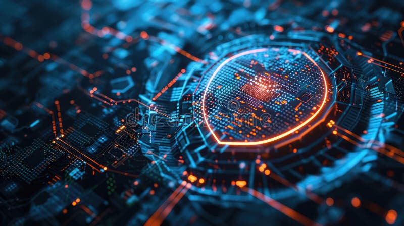 Illustration of Digital Protection Stock Illustration - Illustration of ...