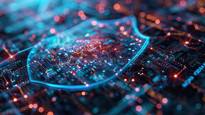 Illustration of Digital Protection Stock Illustration - Illustration of ...