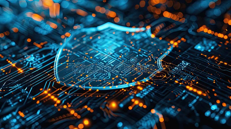 Illustration of Digital Protection Stock Illustration - Illustration of ...