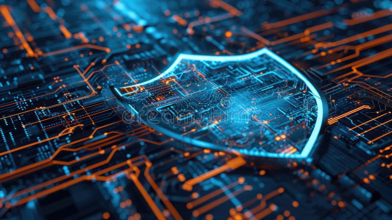 Illustration of Digital Protection Stock Illustration - Illustration of ...