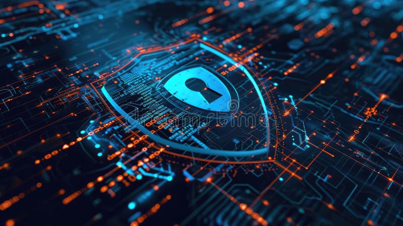 Illustration of Digital Protection Stock Illustration - Illustration of ...