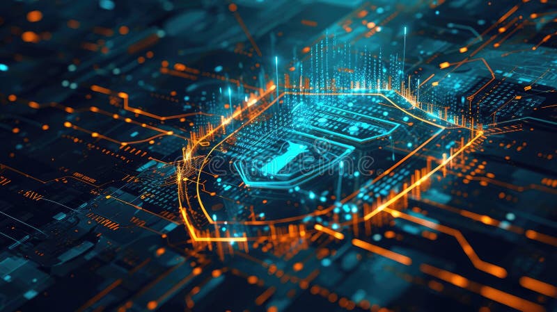 Illustration of Digital Protection Stock Illustration - Illustration of ...