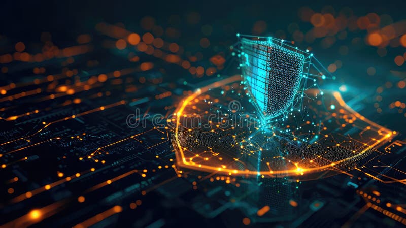 Illustration of Digital Protection Stock Illustration - Illustration of ...