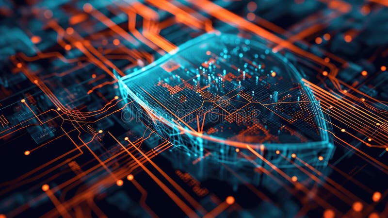 Illustration of Digital Protection Stock Illustration - Illustration of ...