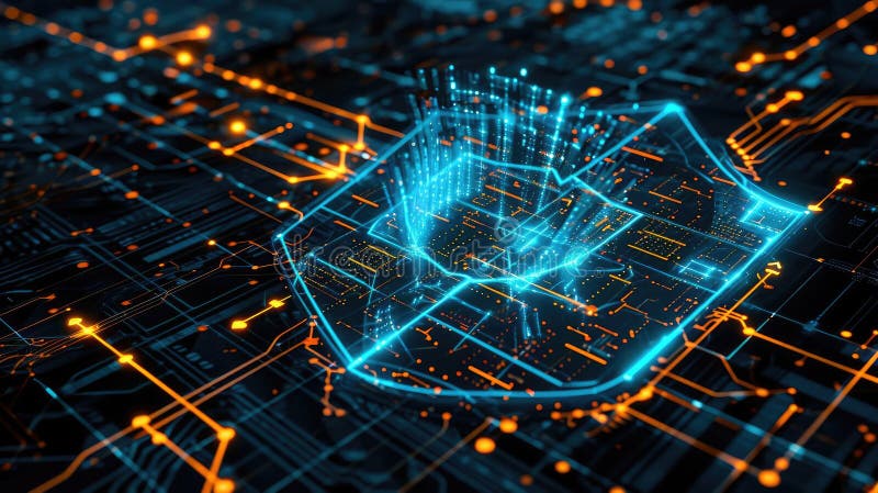 Illustration of Digital Protection Stock Illustration - Illustration of ...