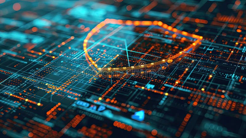 Illustration of Digital Protection Stock Photo - Image of secure ...