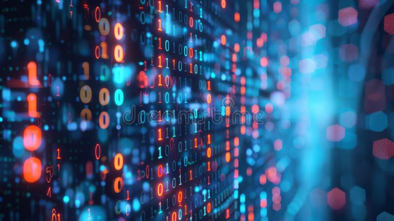 An Illustration of Digital Transformation Concept, Binary Code, and ...