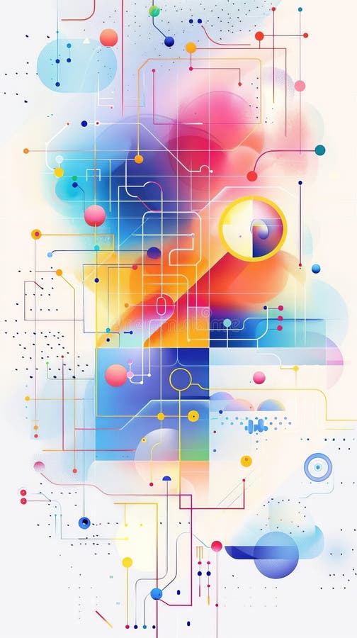 Illustration of a Digital Transformation Icon in a Colorful Modern ...