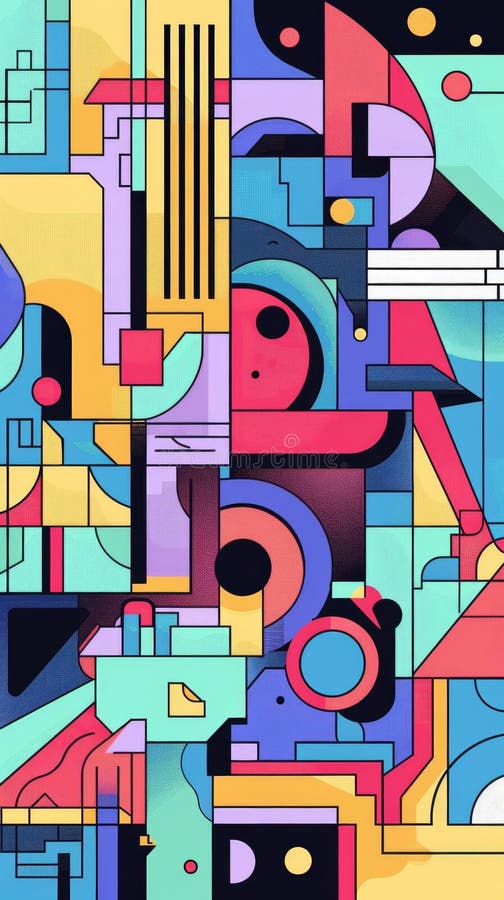Illustration of a Digital Transformation Icon in a Colorful Modern ...