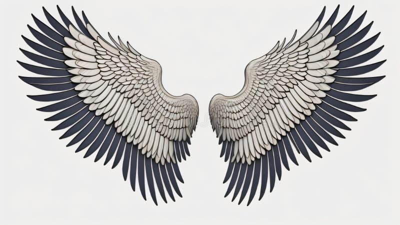 Illustration of a 2-dimensional Pair of Angel Wings for Mockup Stock ...