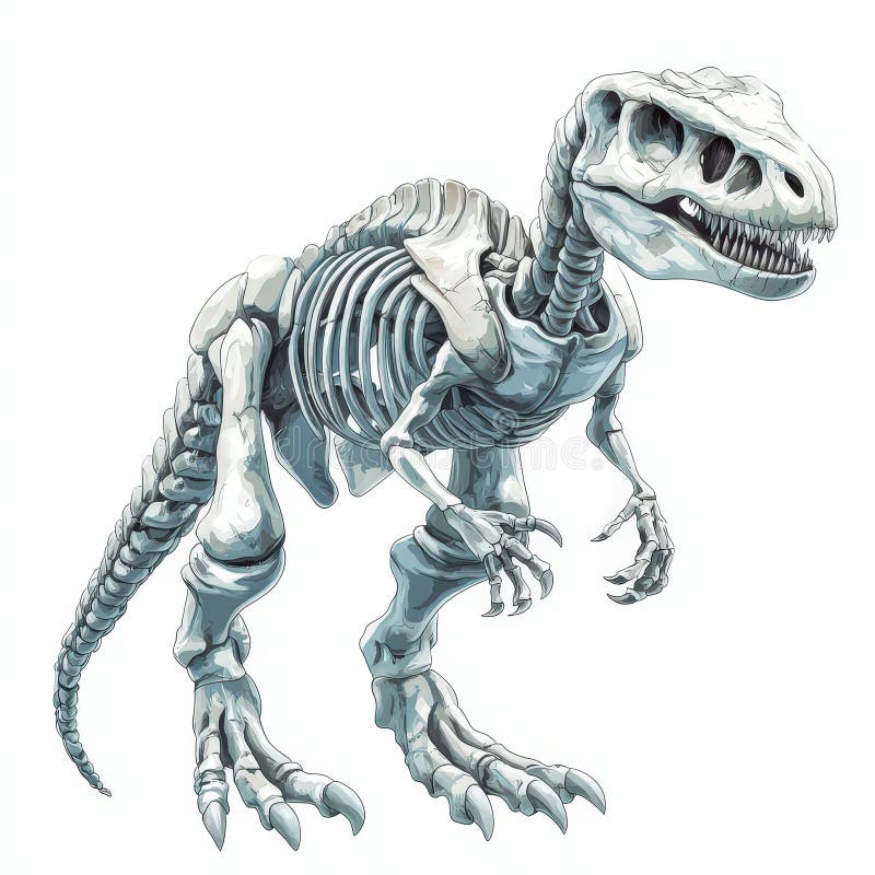 Detailed and Intricate Dinosaur Skeleton Showing Unique Anatomical ...