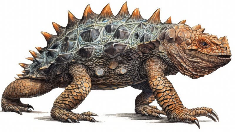 Illustration of Dinosaur with Spikes on Its Back Stock Illustration ...